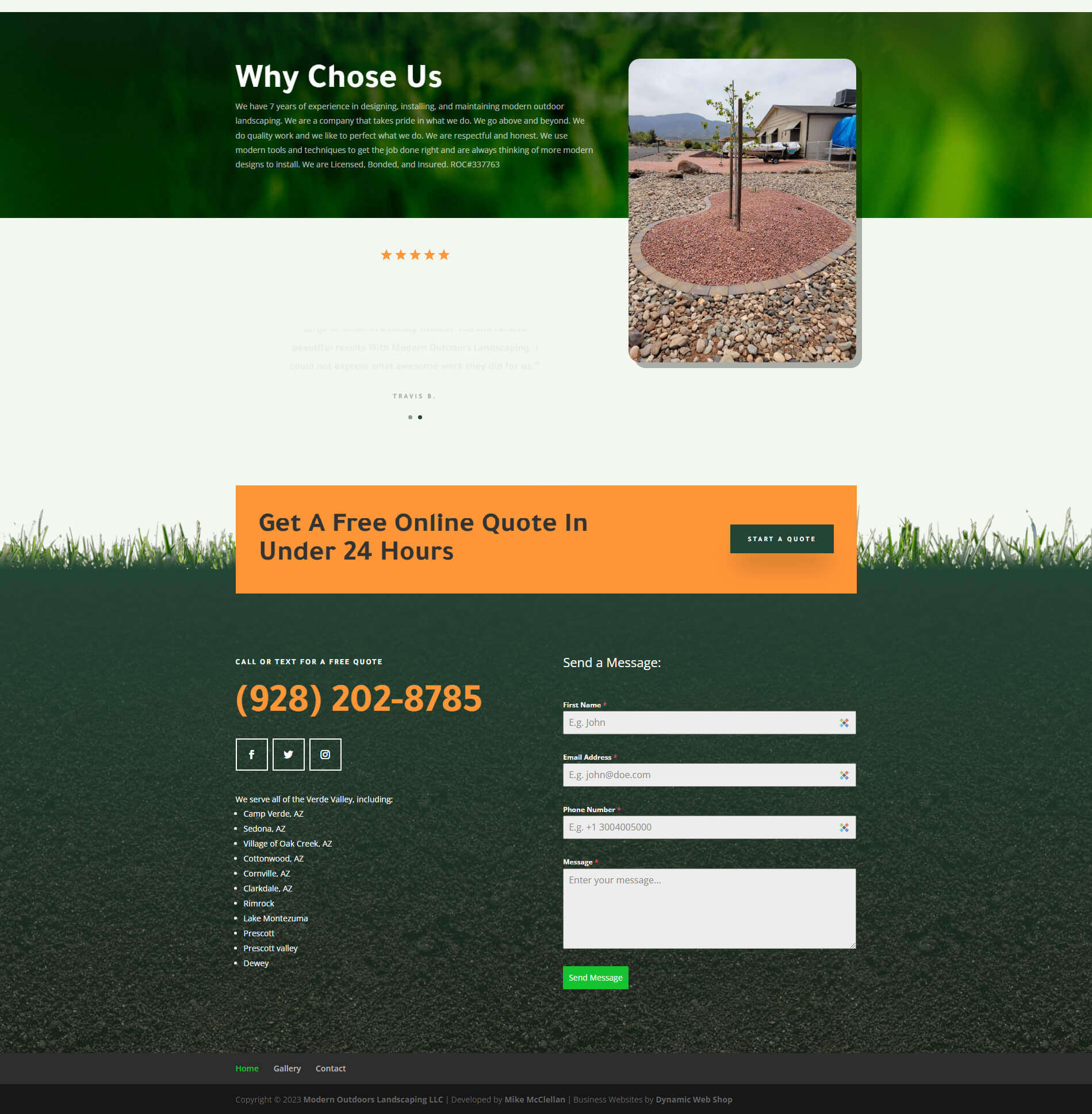 Modern Outdoors Landscaping LLC - Dynamic Web Shop - 702-449-8321